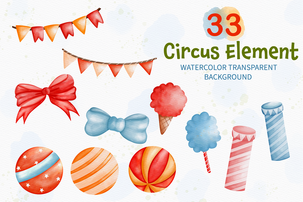 Watercolor Circus Clipart, Animals, an Animal Illustration by Apixsala
