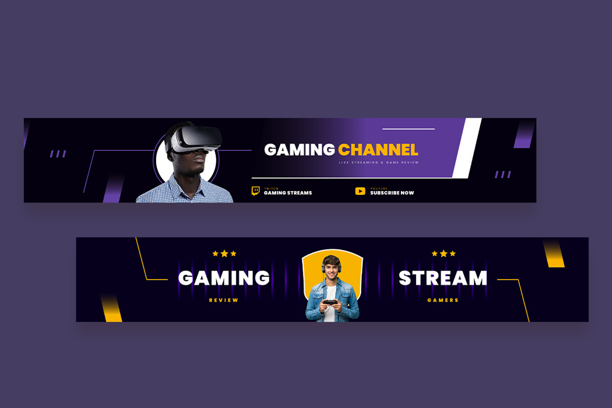Streamer Gamers Youtube Cover, a Social Media Template by Rahardi Creative