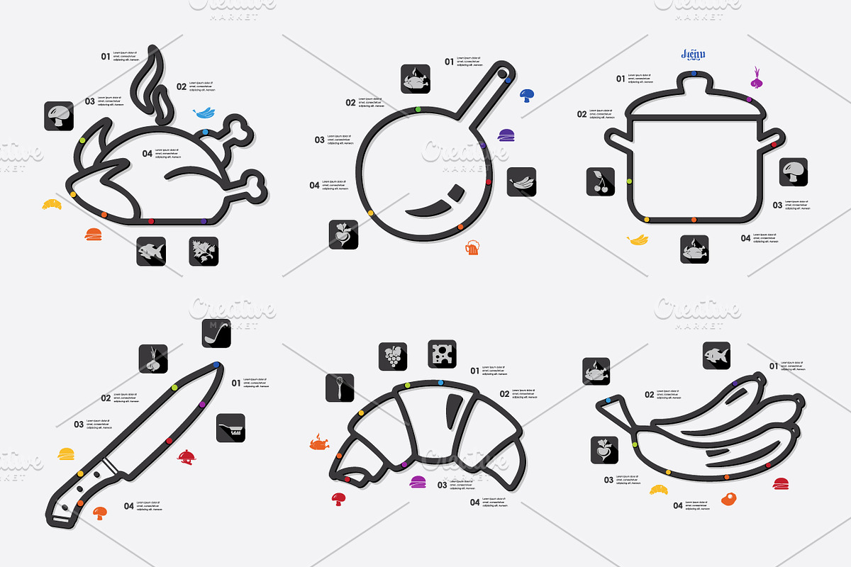 9 RESTAURANT infographics, a Food Illustration by Palau