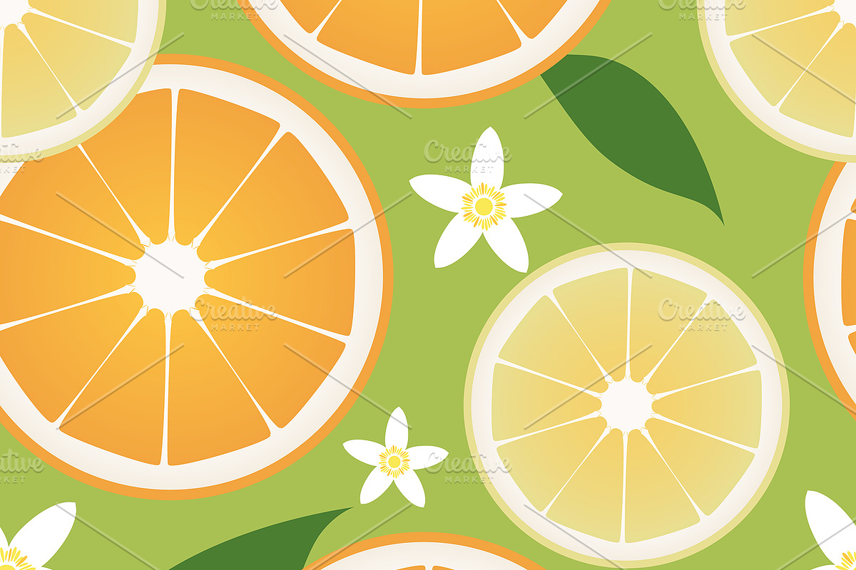 Summer citrus patterns, a Food Illustration by La Inspiratriz