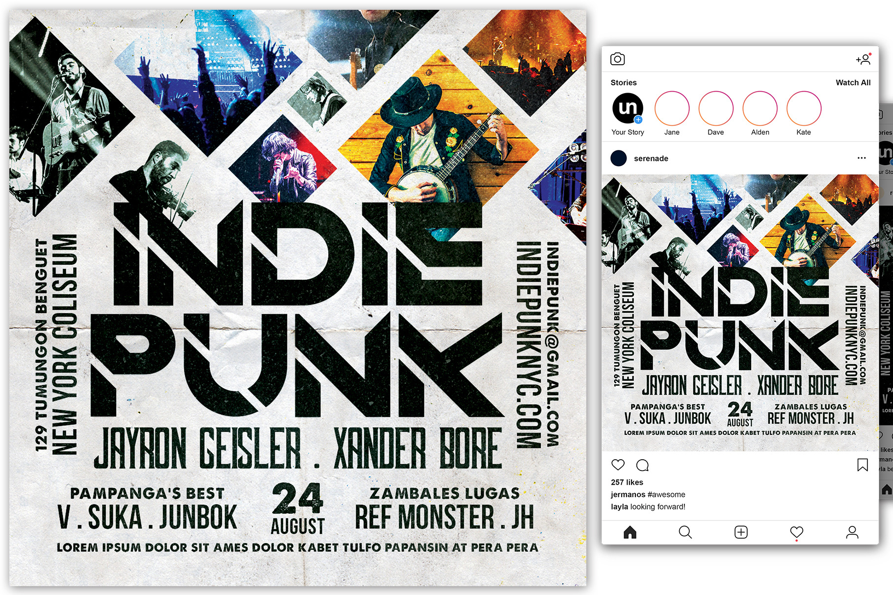 Indie Punk Flyer, a Flyer Template by KiraYamato Design Studio