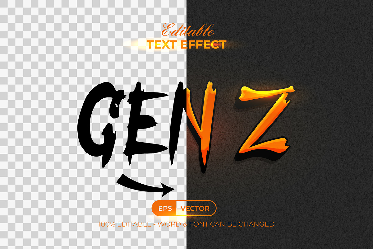 Gen Z Text Effect Cartoon Style, a Layer Style Add-On by Mockmenot