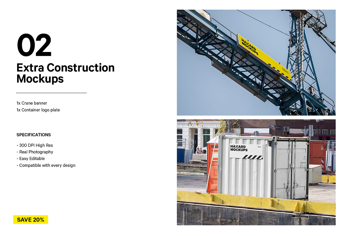 XL Construction Mockup Bundle, an Advertising Mockup by HAZARD MOCKUPS