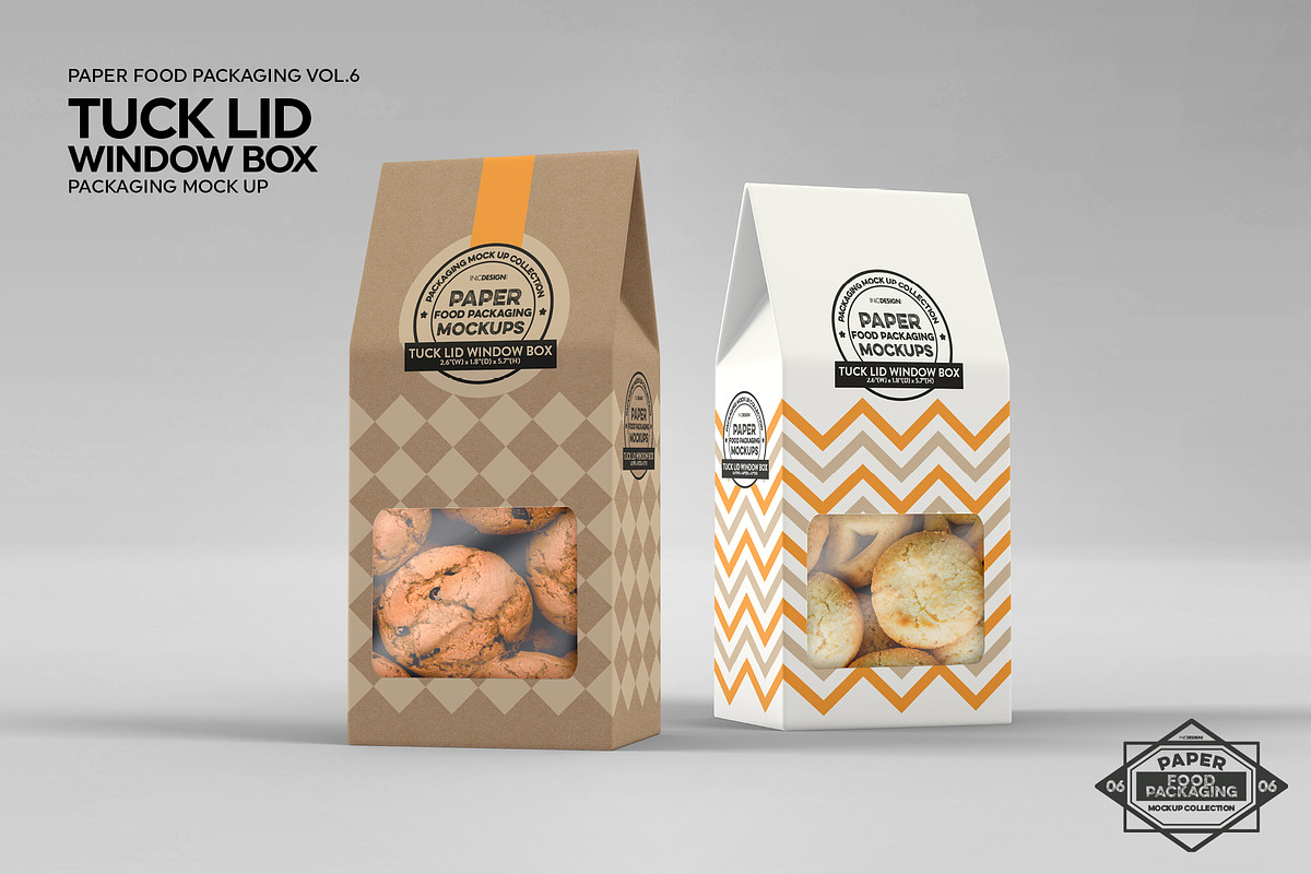 Tuck Lid Window Box Mockup, a Packaging Mockup by INCDesign