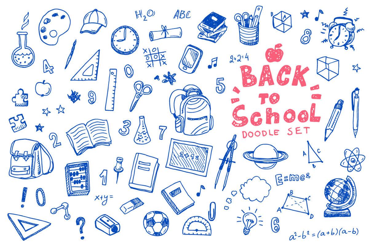 Back to school doodle vector set, an Education Illustration by Hala
