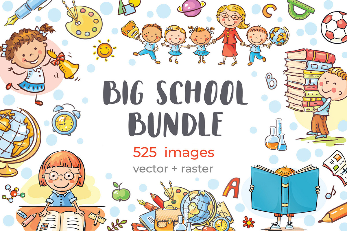 Big school bundle. Clipart svg png