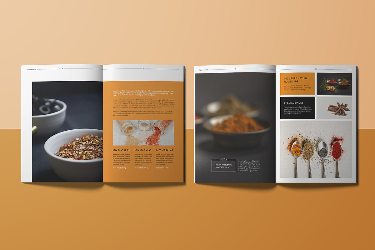 Spices Catalog Template, a Brochure Template by retrographix