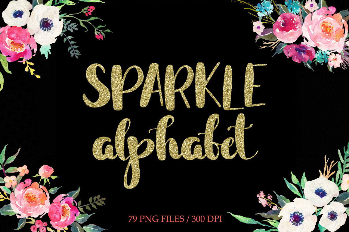 Gold glitter alphabet clipart, an Object Graphic by PeDe Designs