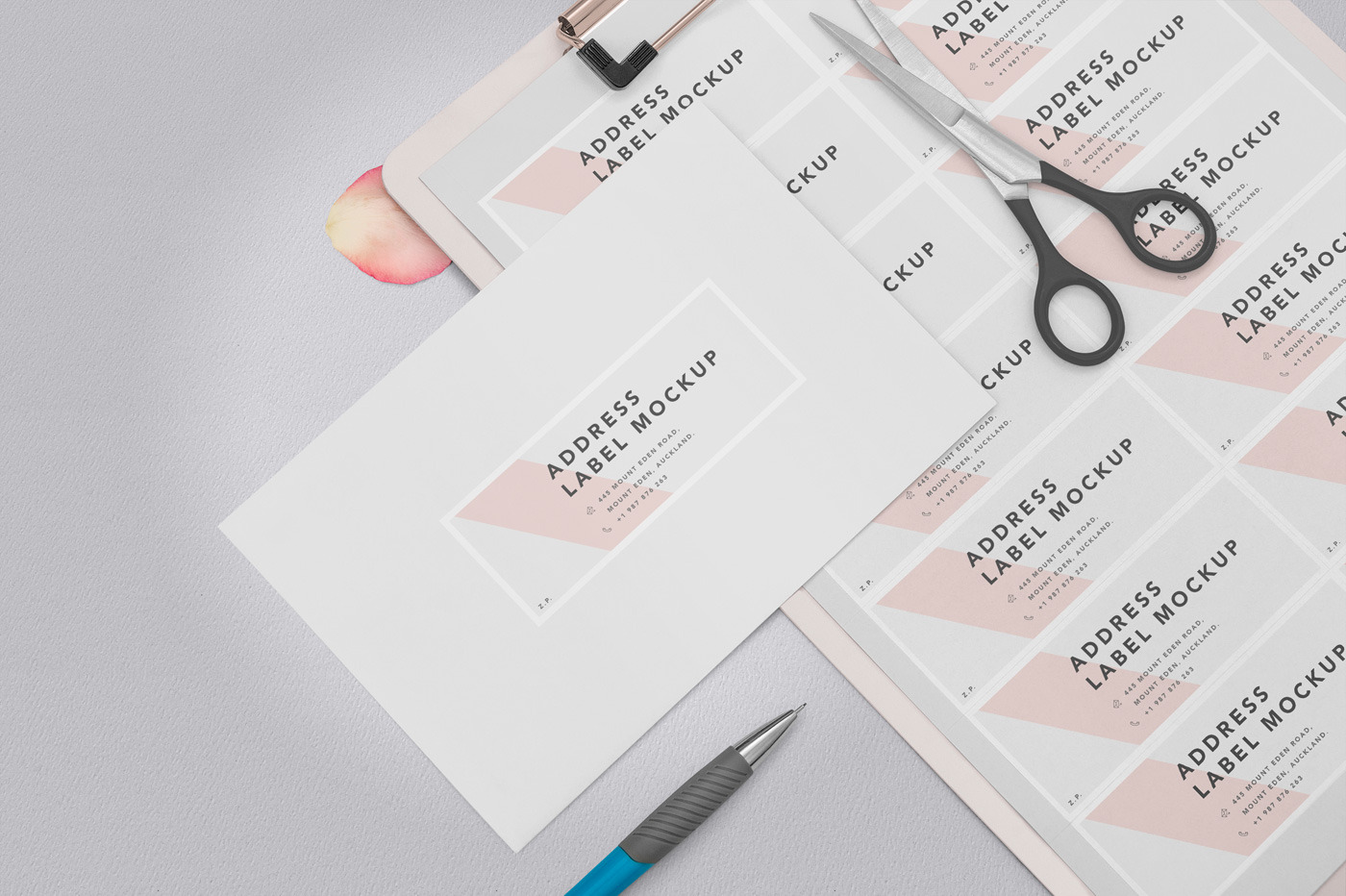 Wedding Address Label Mockups, a Stationery Template by ZippyPixels