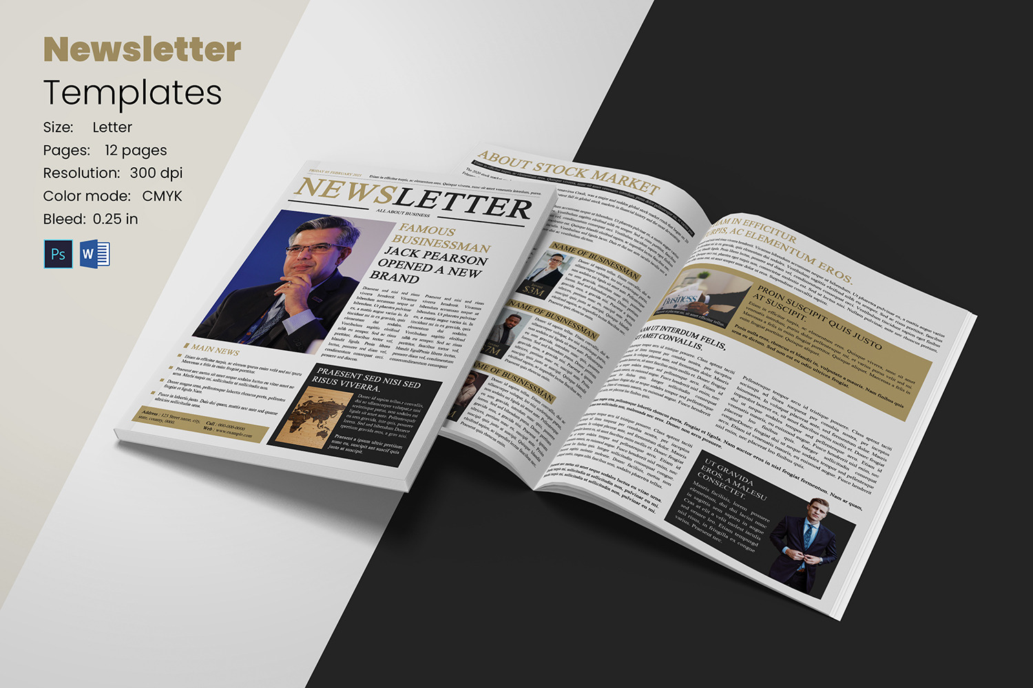 Newsletter Template, a Brochure Template by crazyOWL | Creative Market