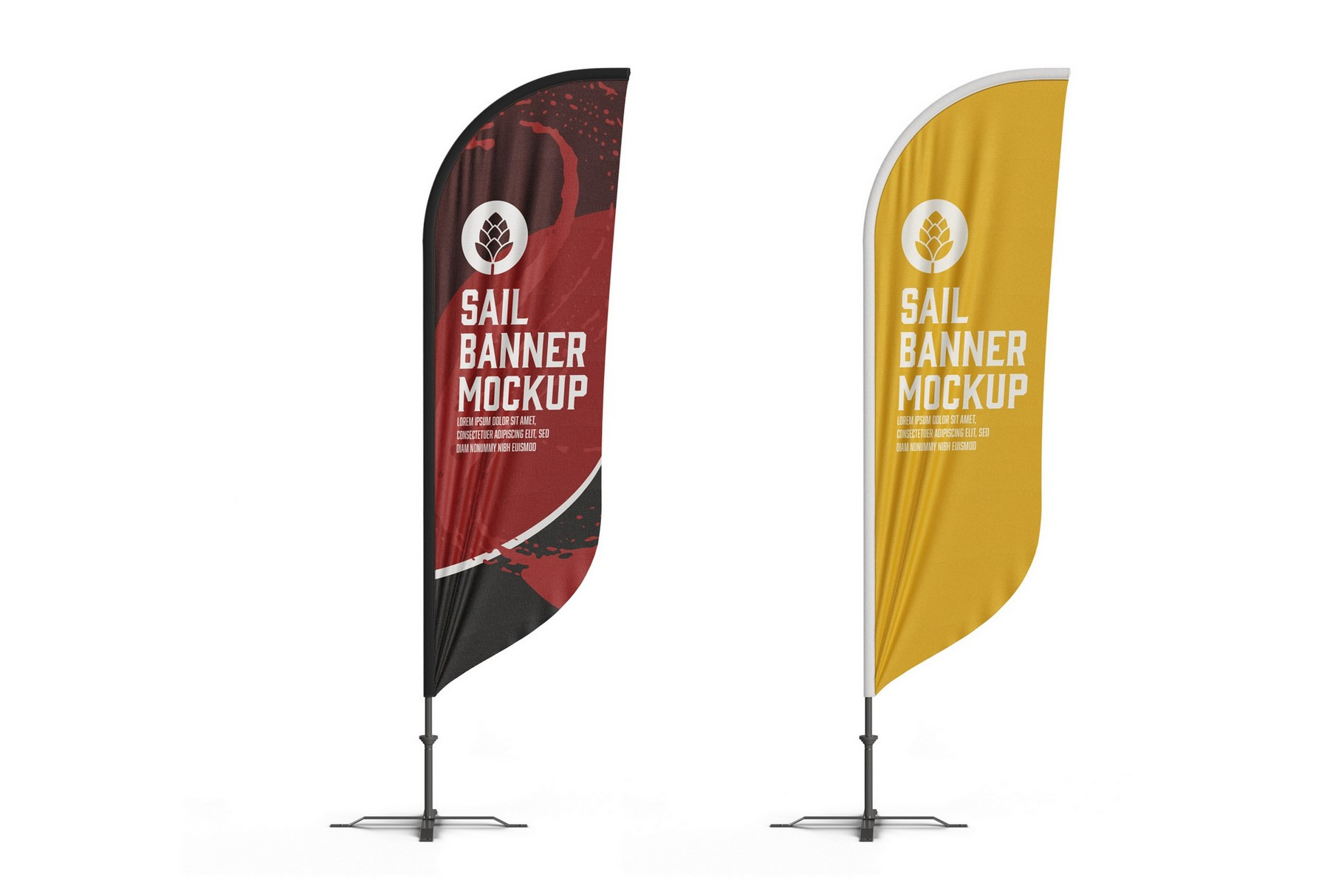 Flying Banner Mockup, an Advertising Mockup by OneVectorStock