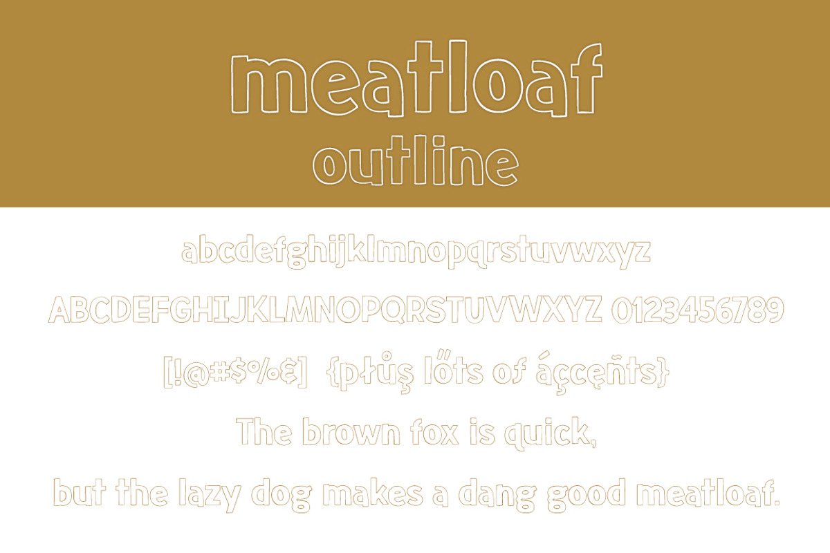 Meatloaf Outline, a Font by Brittney Murphy Design