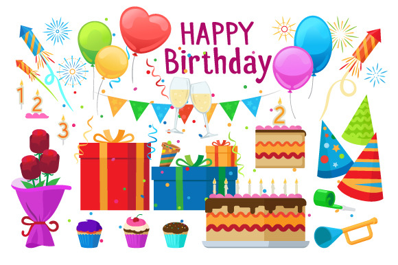 Happy birthday set, an Object Graphic by Stock-Smart-Start