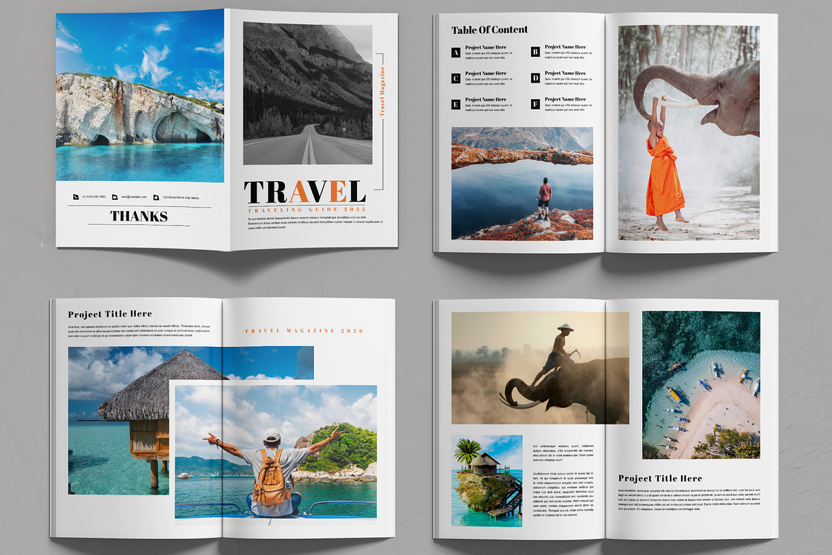 Travel Magazine Template Layout