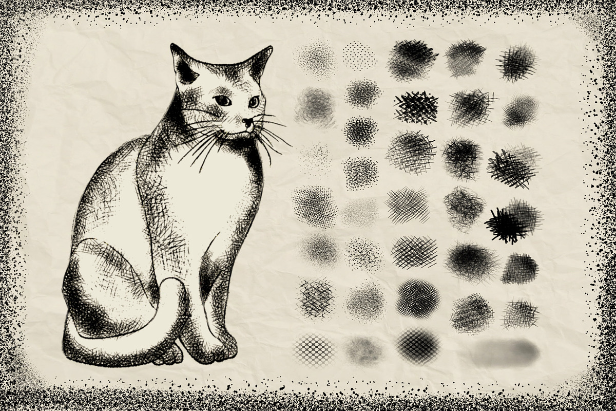 Hatch & Stipple Procreate Brushes, a Brush Add-On by Mels Brushes ...