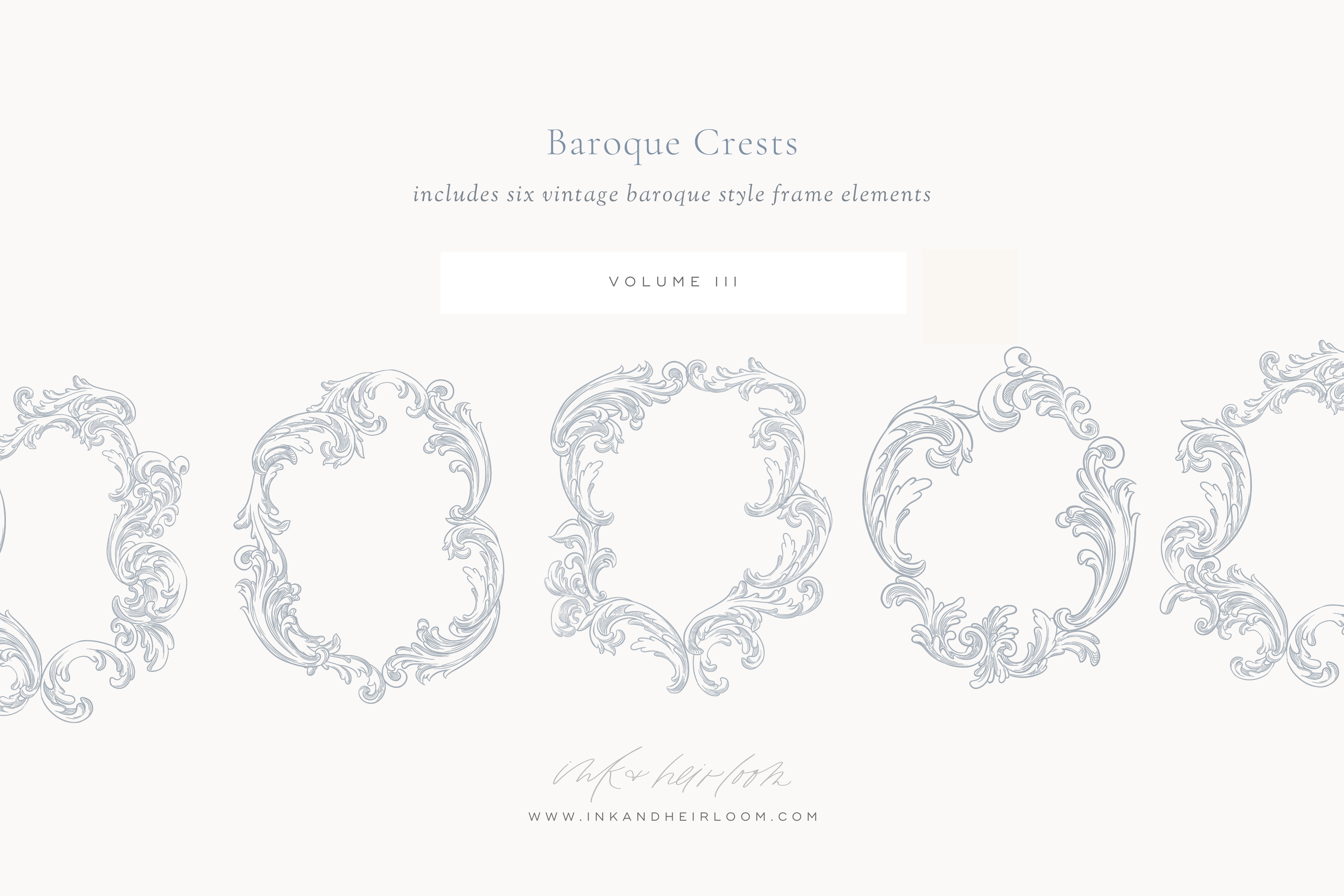 Baroque Vintage Crest Frames Vol III, an Illustration by Loren Schmidt ...