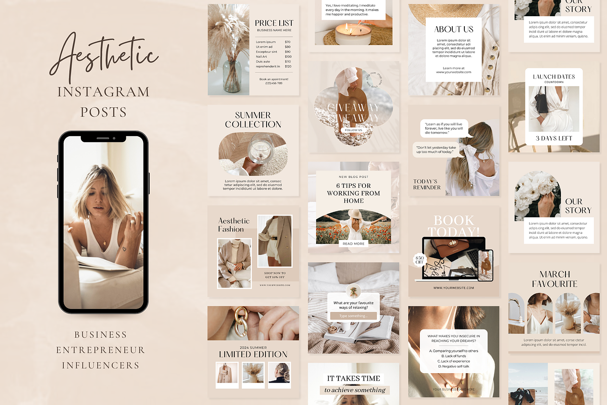 Aesthetic Instagram Post Template, a Social Media Template by ShopRShop
