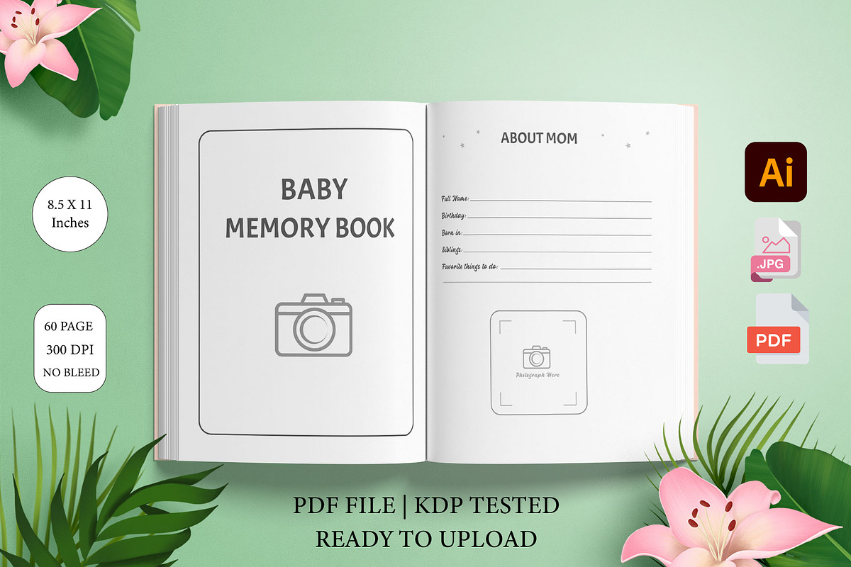 Editable baby memory book