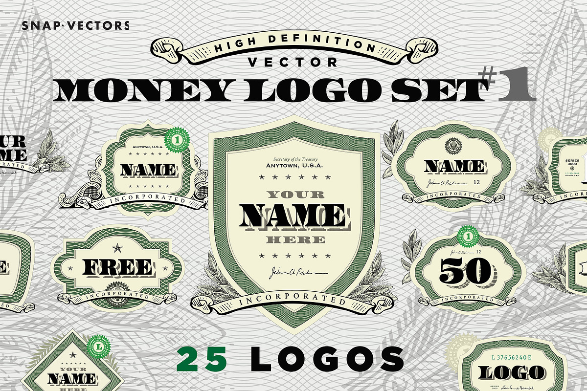 Vector Money Logo Set #1, a Branding & Logo Template by Snap Vectors