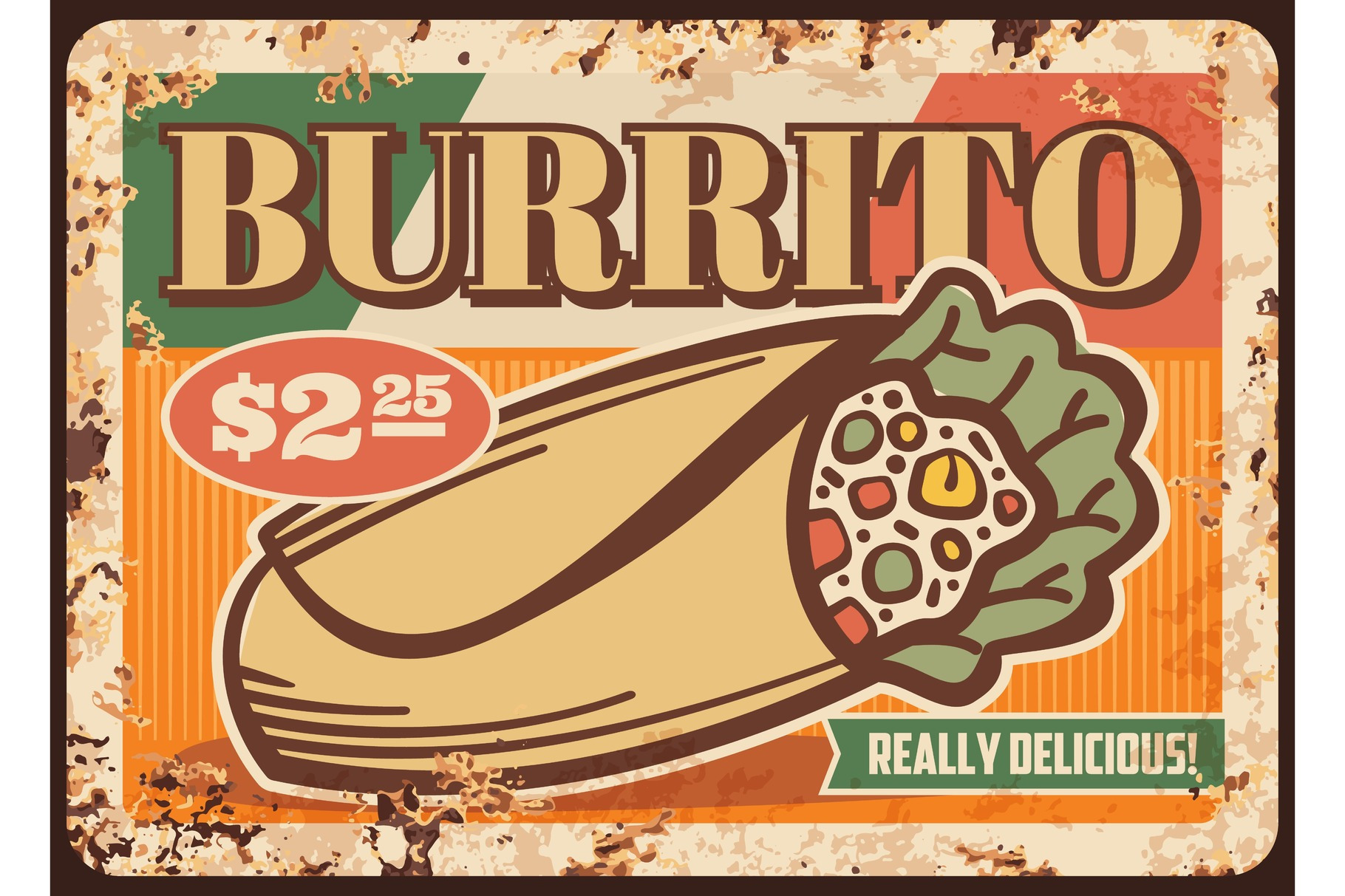 Mexican burrito sign board | Food Illustrations ~ Creative Market