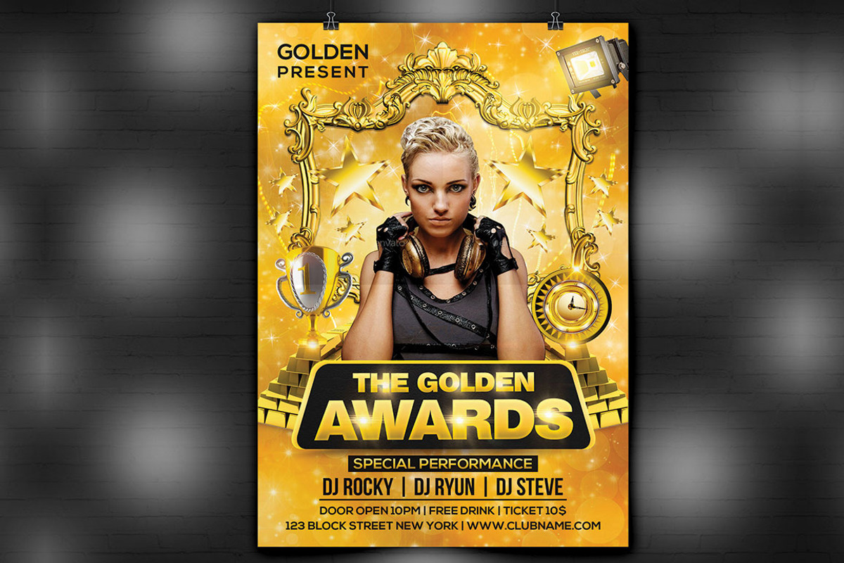Golden Awards Flyer, a Flyer Template by Creative designer