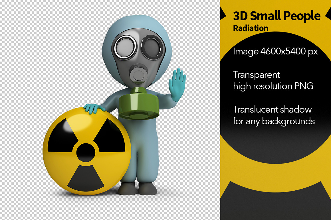 3D Small People - Radiation, a Person Illustration by Anatoly Maslennikov