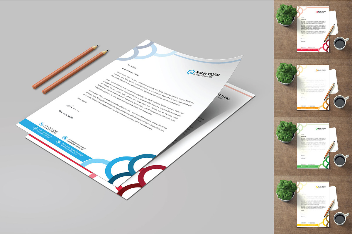 Letter Head Bundle Download, a Stationery Template by litoondev