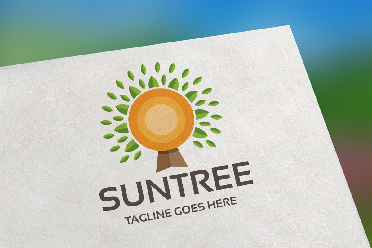 Sun Tree Logo, a Branding & Logo Template by Design_Planet