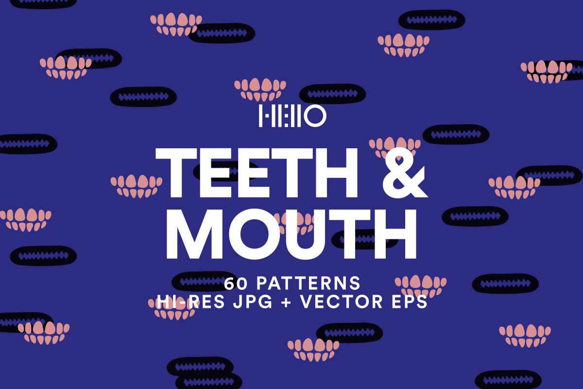 Teeth & Mouth Patterns, a Pattern Graphic by Hello Mart