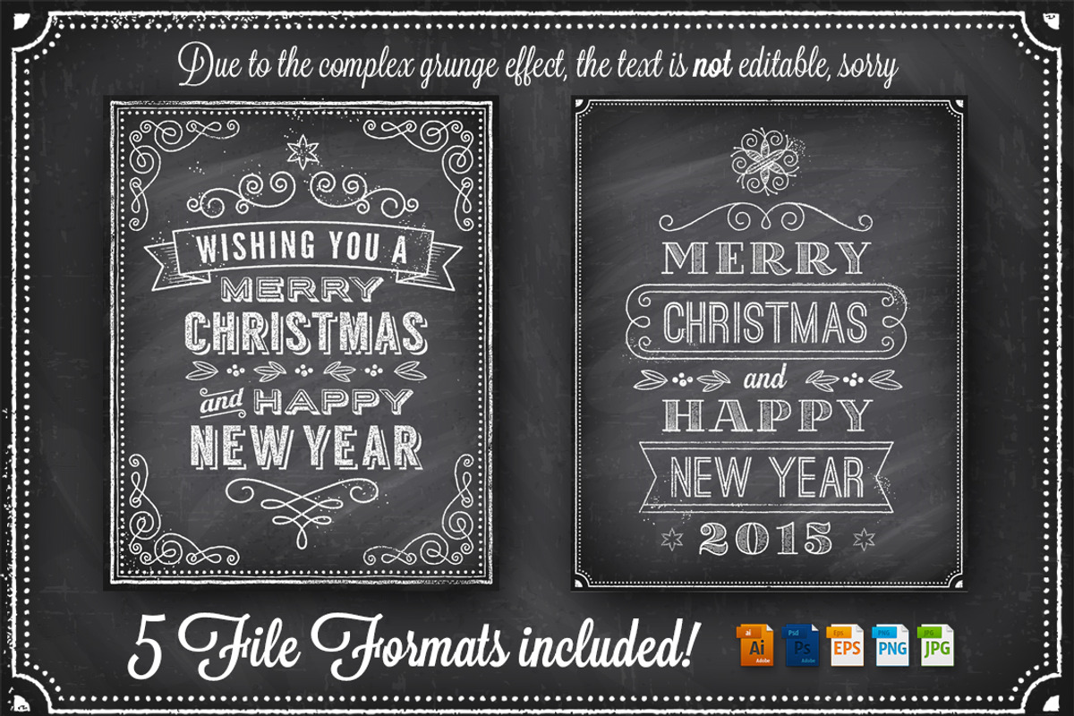 Christmas Vector Chalkboard Labels, a Decorative Illustration by ...
