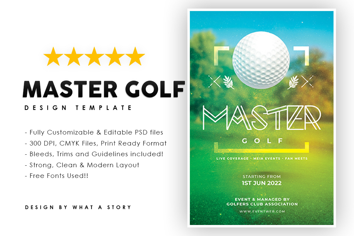 MASTER GOLF, a Flyer Template by What a Story