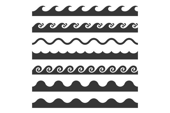 Seamless Wave Pattern Set, an Object Graphic by in8finity