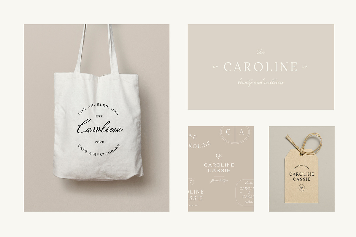 Caroline Minimal Logo Kit Ai,Eps,Psd, a Branding & Logo Template by ...
