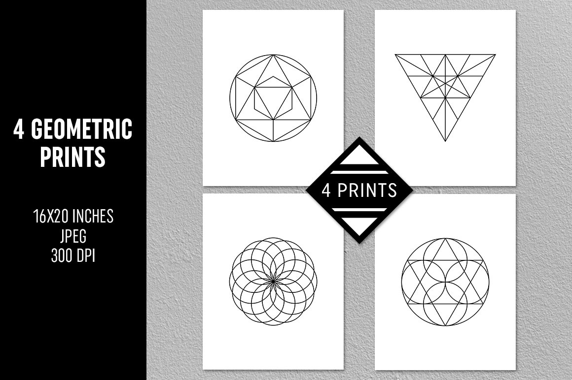 4 Geometric Prints Set, a Decorative Illustration by ZoollGraphics