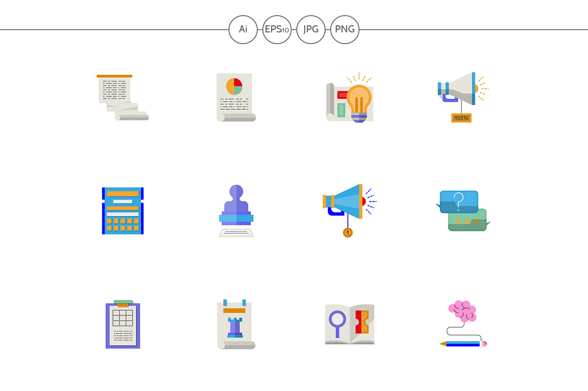 Account planning flat color icons, an Icon by YershovOleksandr