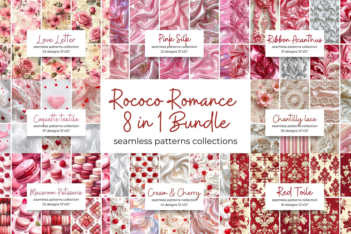 Romantic Rococo Patterns Bundle, a Pattern Graphic by Anny Sketches