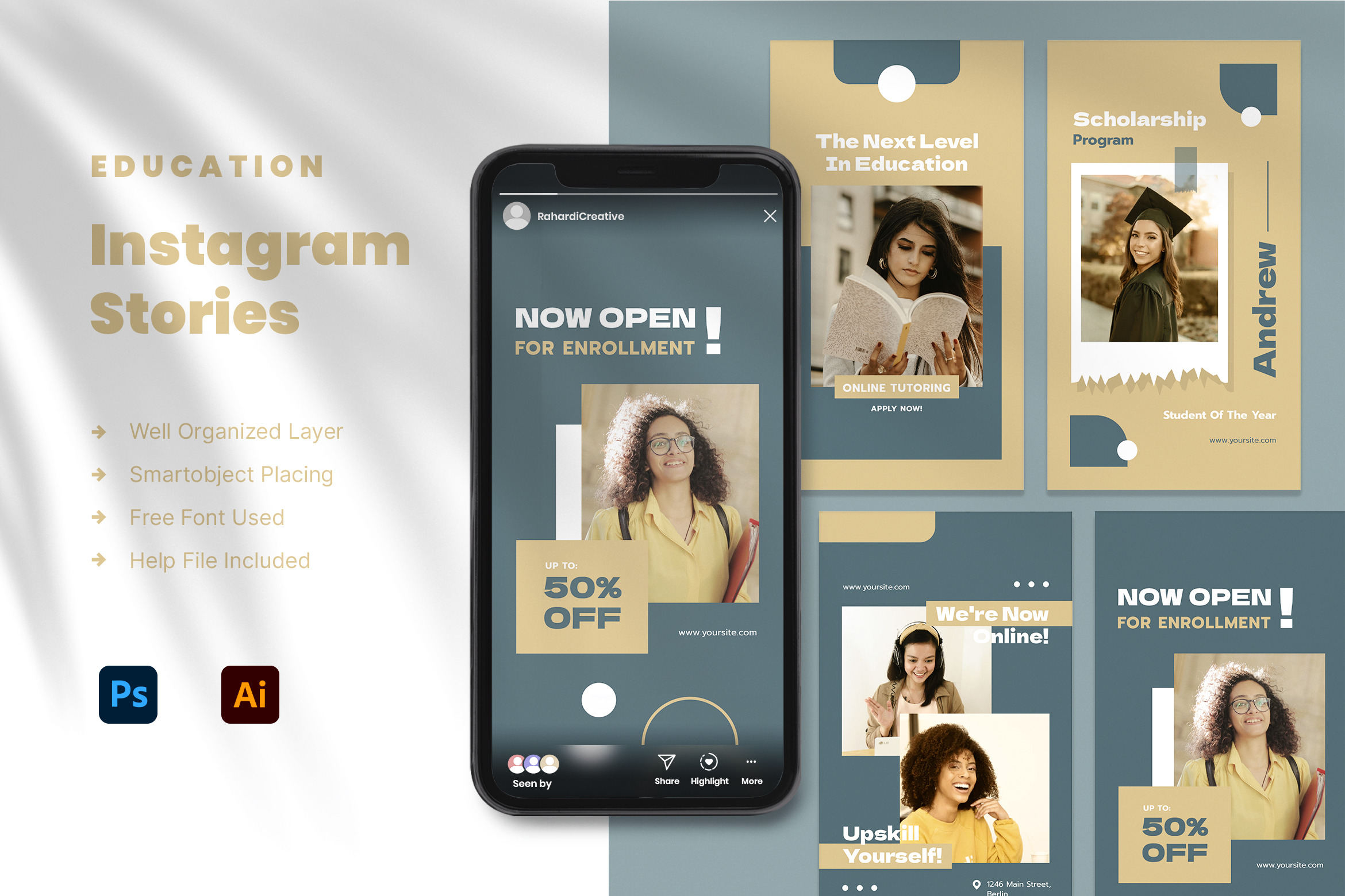 Education Instagram Stories, a Social Media Template by Rahardi Creative