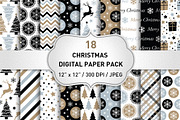 Black Christmas Digital Paper, a Pattern Graphic by Klamp Studio