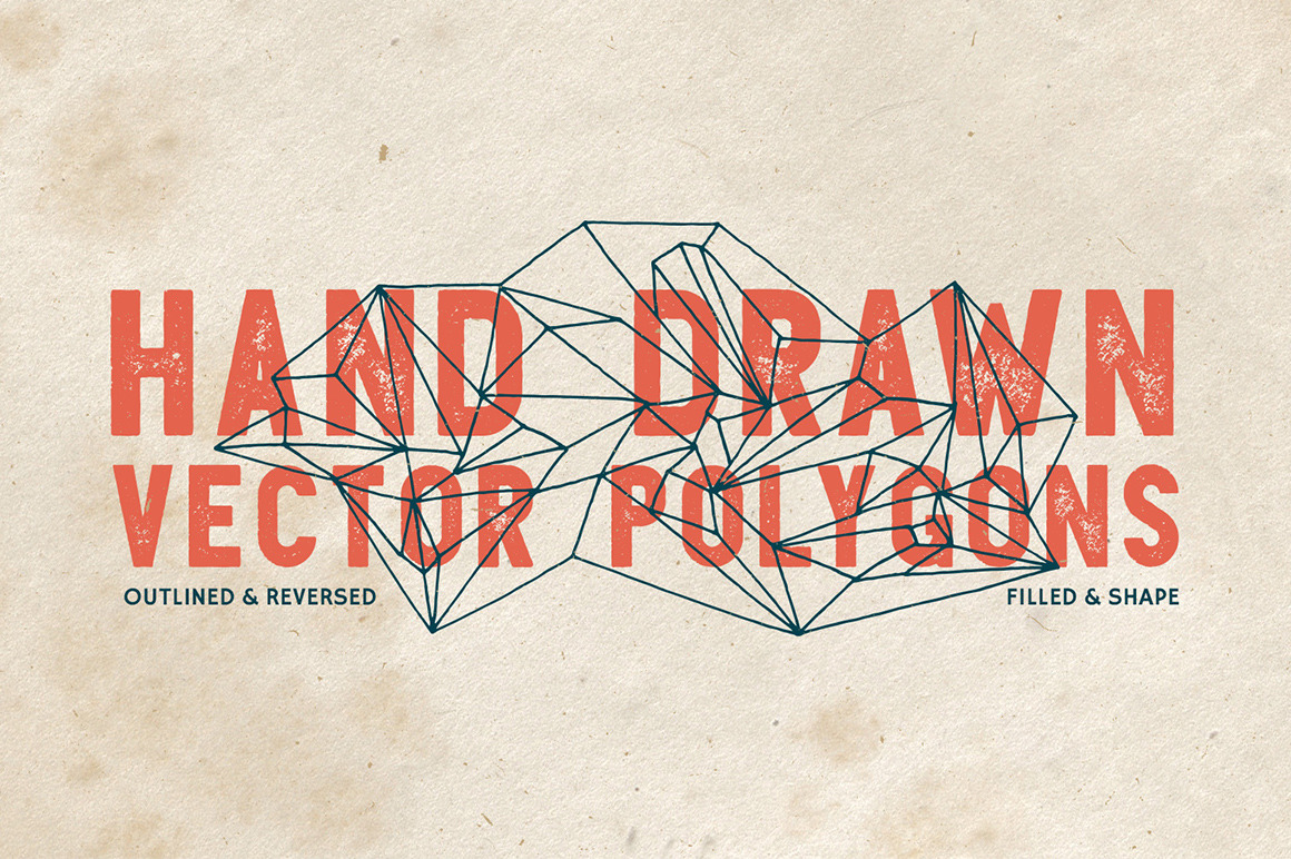 Hand Drawn Vector Polygons, an Illustration by Medialoot