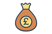 Pounds british currency color icon, an Icon by Creative priyanka