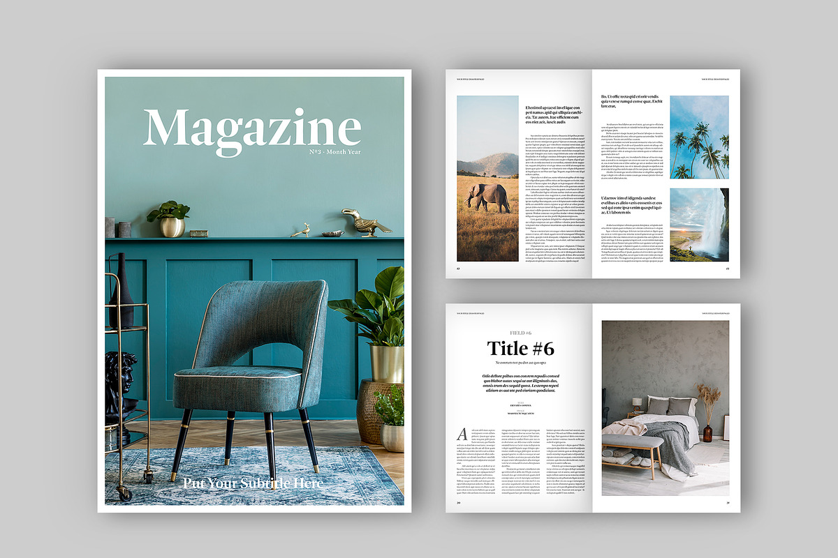 Magazine Layout (A4+US), a Magazine Template by tomsarraipodesign