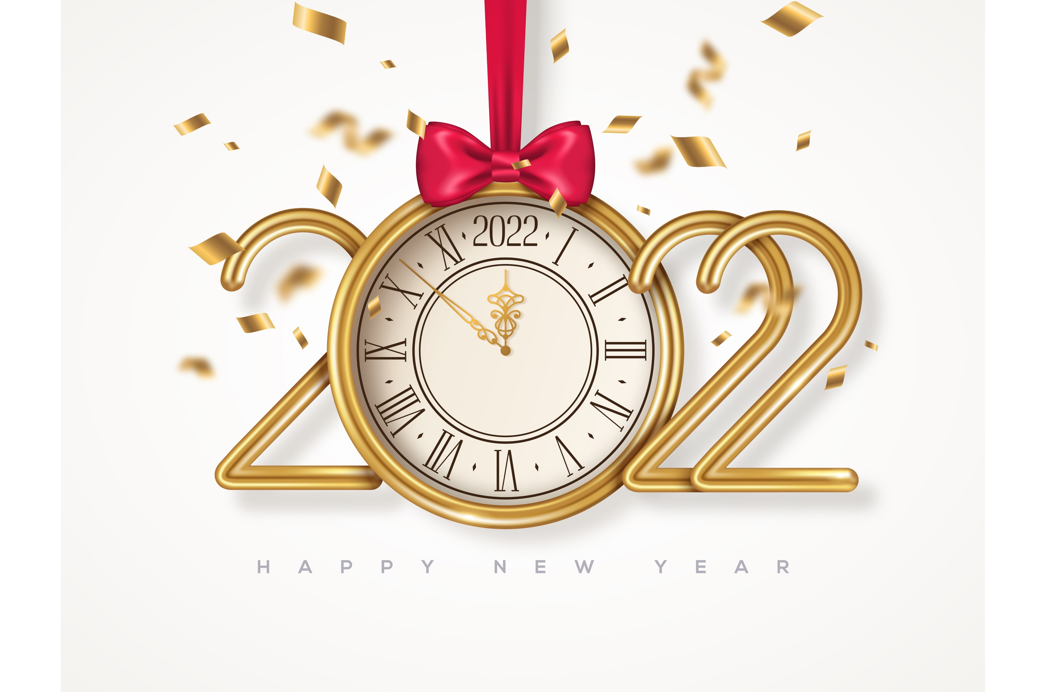 2022 New Year clock poster white, an Object Illustration by kotoffei