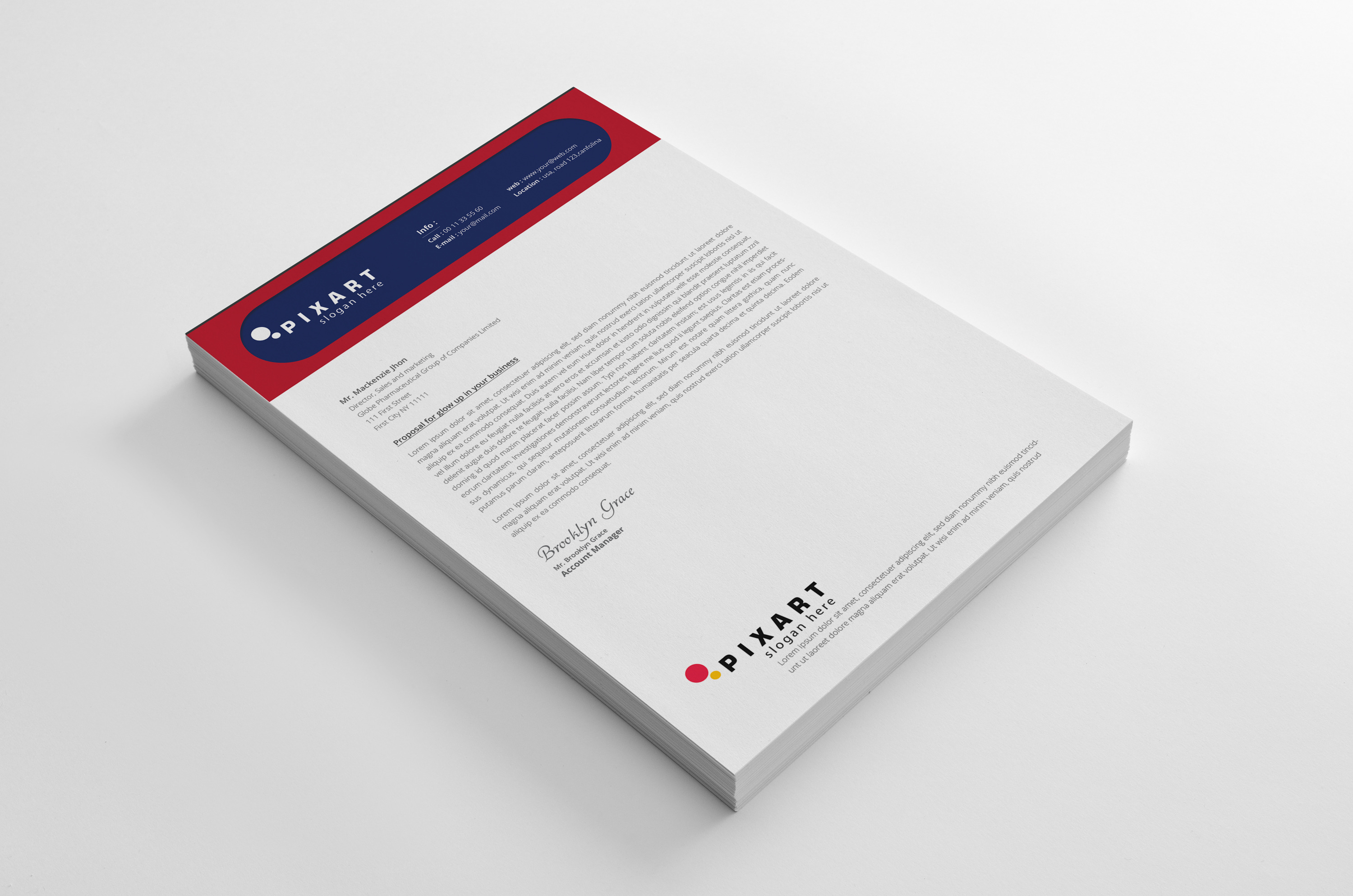 Letter Header, a Stationery Template by Graphicalark