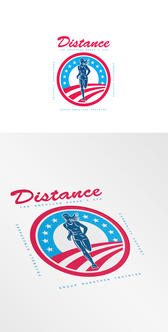 Distance Woman's Gym Logo, a Branding & Logo Template by patrimonio