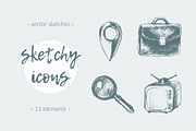 Set of sketchy network icons, an Icon by TheMountBirdStudio