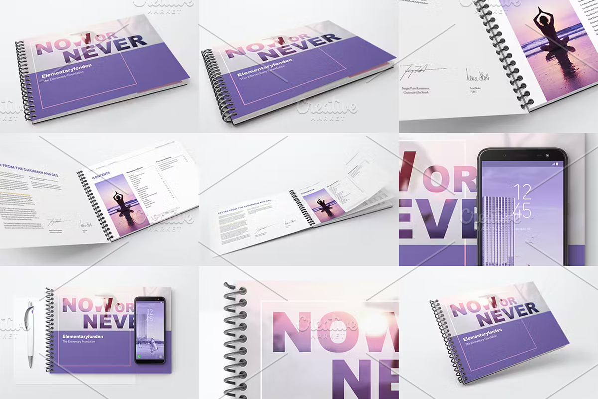 Spiral Book Binding Bundle Mockups, a Books & Magazine Mockup by ThePhoton