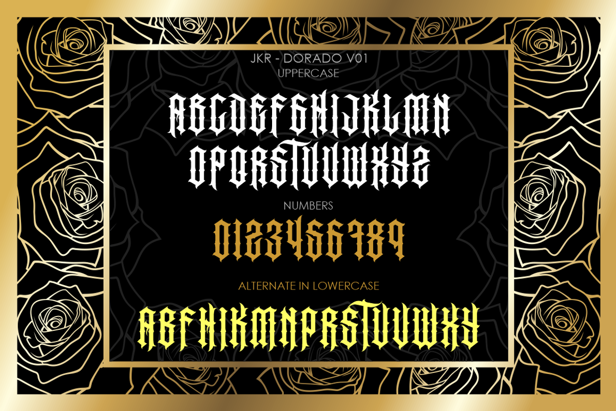 DORADO - BLACKLETTER BEVEL FONT | el dorado font, font dorado, font name | Creative Market