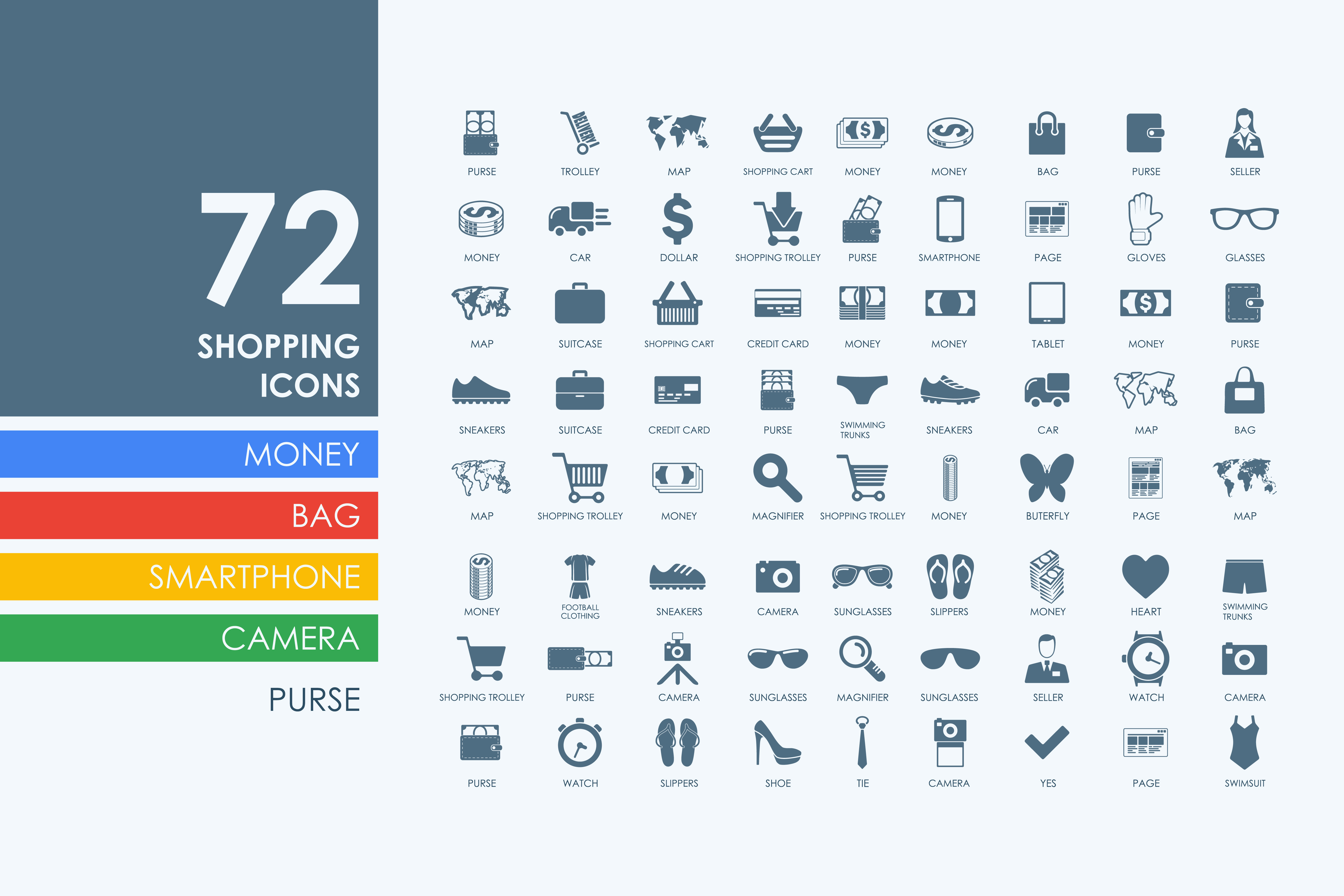 72 shopping icons, an Outline Icon by Palau | Creative Market