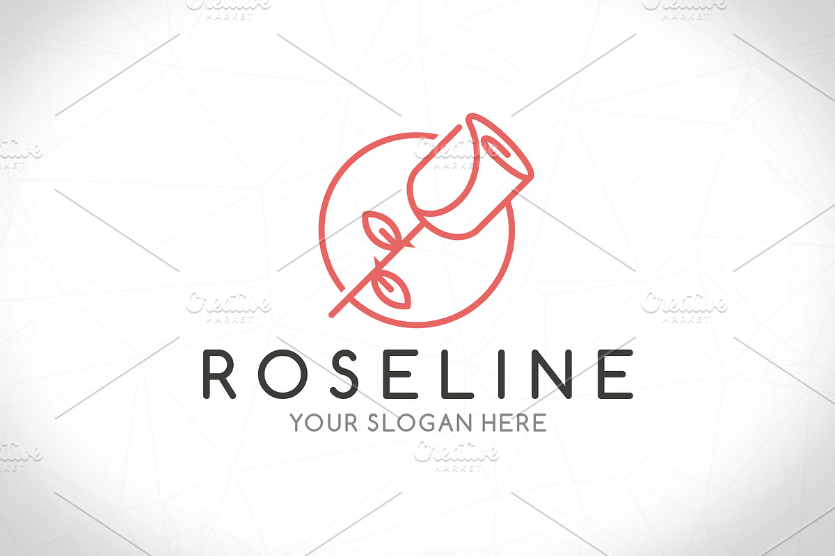 Rose Line Logo Template, a Branding & Logo Template by vectorwithin