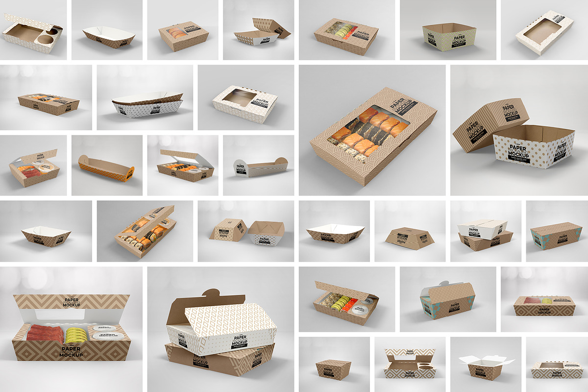 BUNDLE: Paper Packaging Mockup, a Cups & Container Mockup by INCDesign